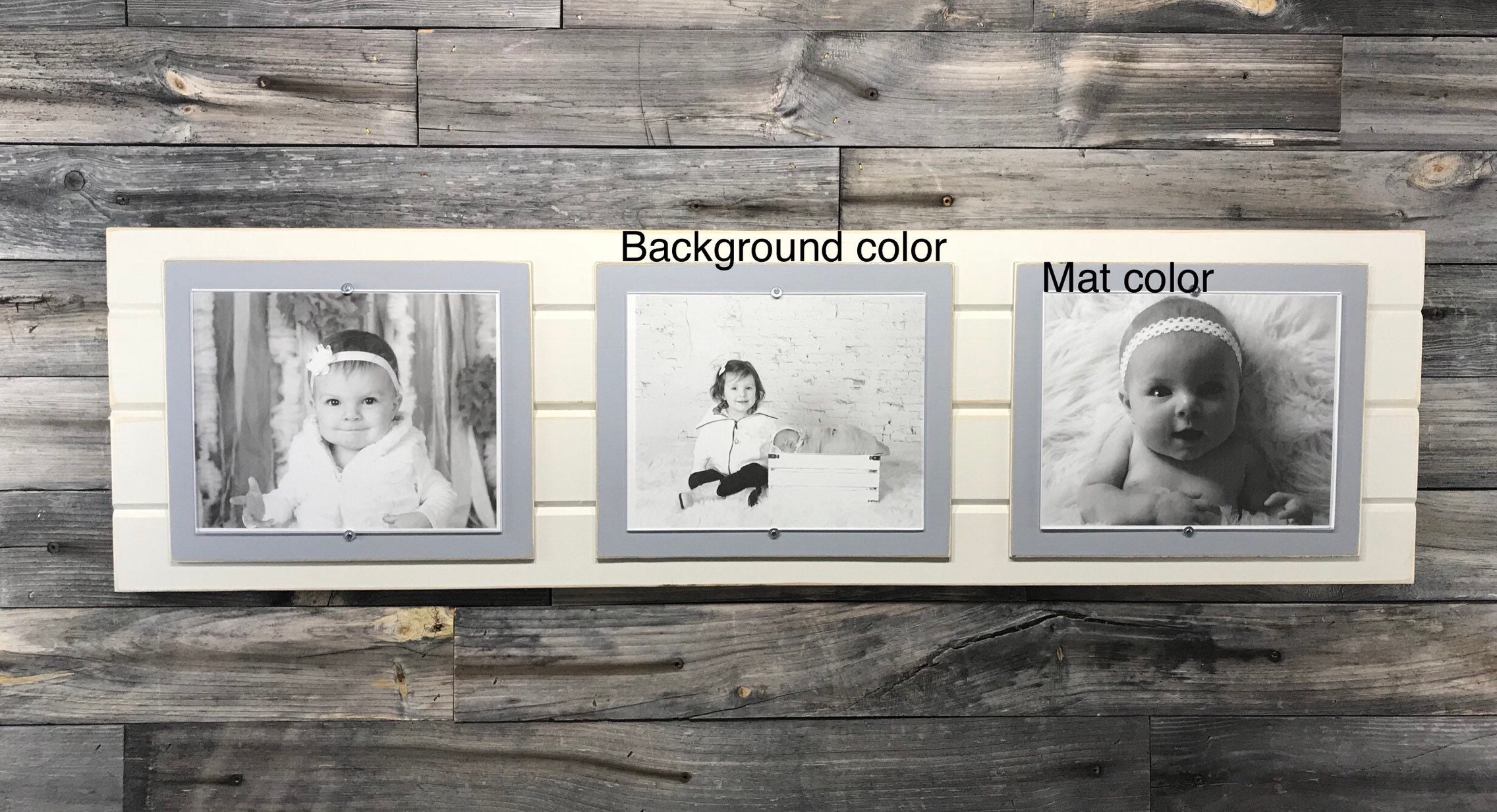 Distressed Wood Picture Frame Triple 8x10 | Etsy