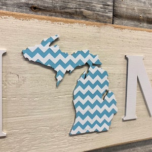 Michigan State With UP Upper Peninsula HOME Plaque, Sign With Chevron ...