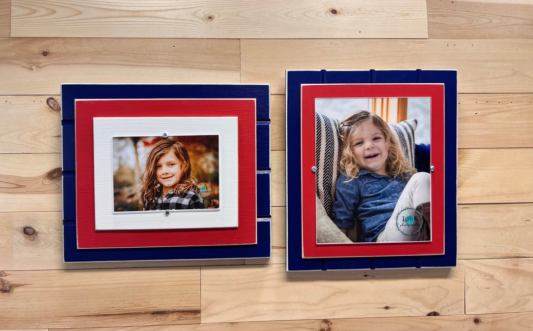 Navy Blue and Red Picture Frame Holds 5"x7" or 8"x10" Red Sox ...