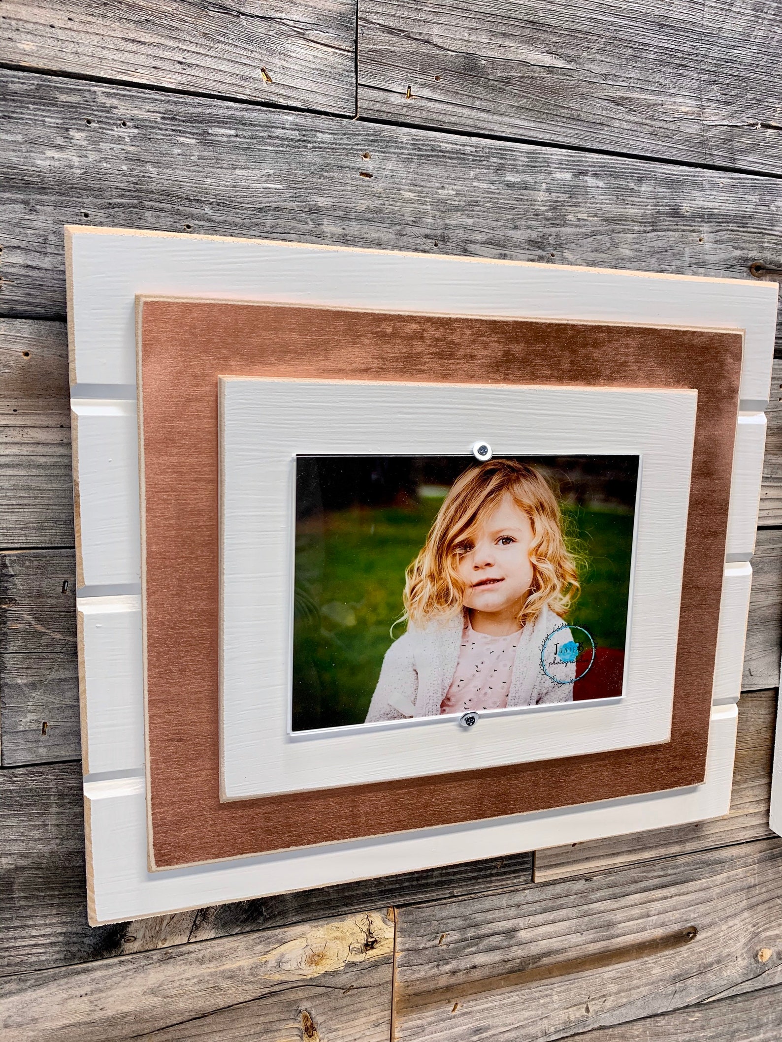 White and Copper Colored Frame Holds 5"x7" or 8"x10" - Etsy