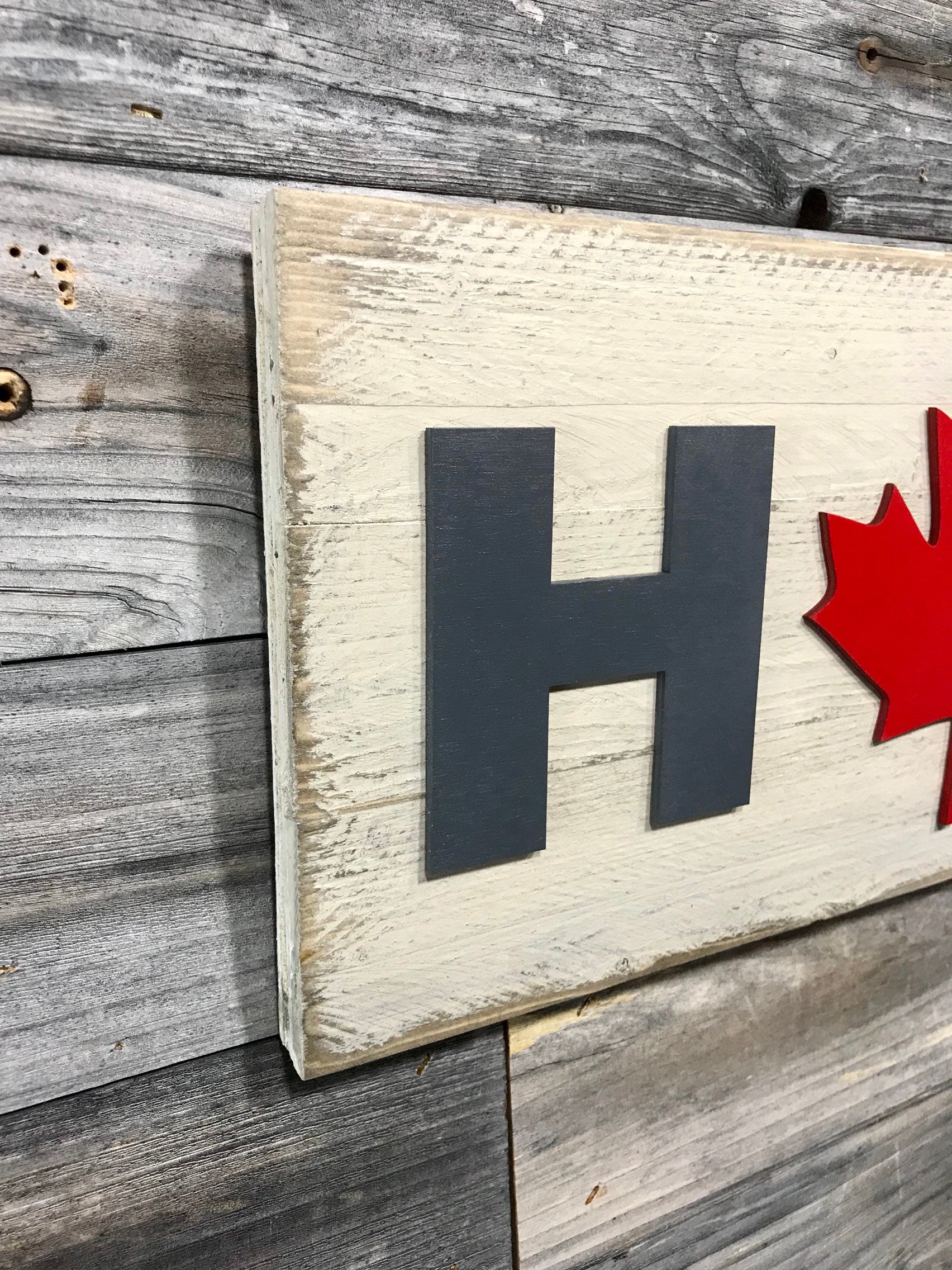 Canada HOME Plaque Sign With Canadian Maple Leaf - Etsy