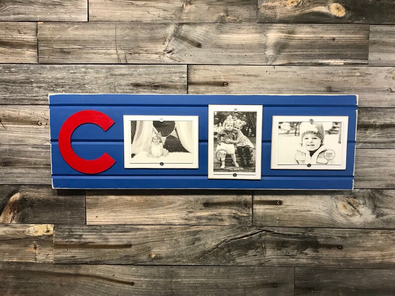Chicago Cubs Picture Frame Holds 3 4x6 Photo | Etsy