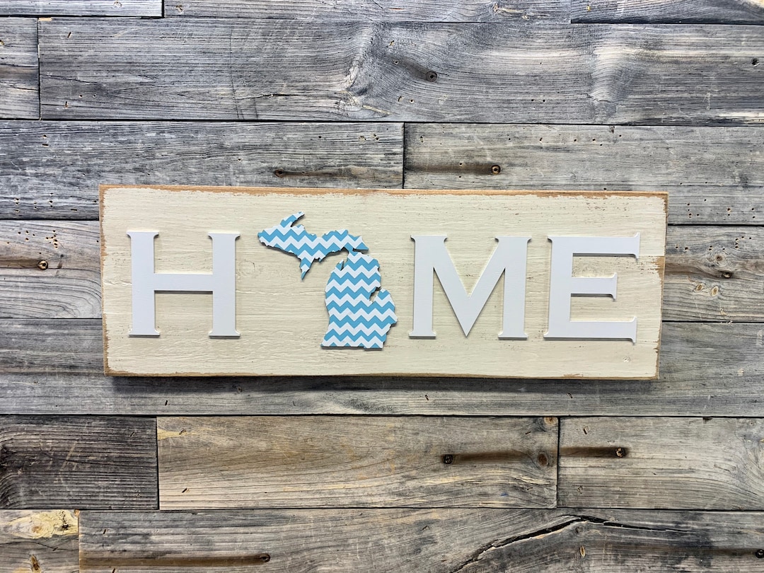 Michigan State With UP Upper Peninsula HOME Plaque, Sign With Chevron ...