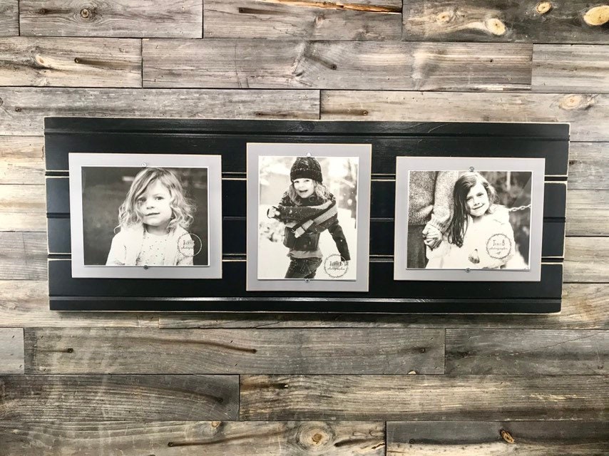 Distressed wood picture frame triple collage frame 8x10 | Etsy