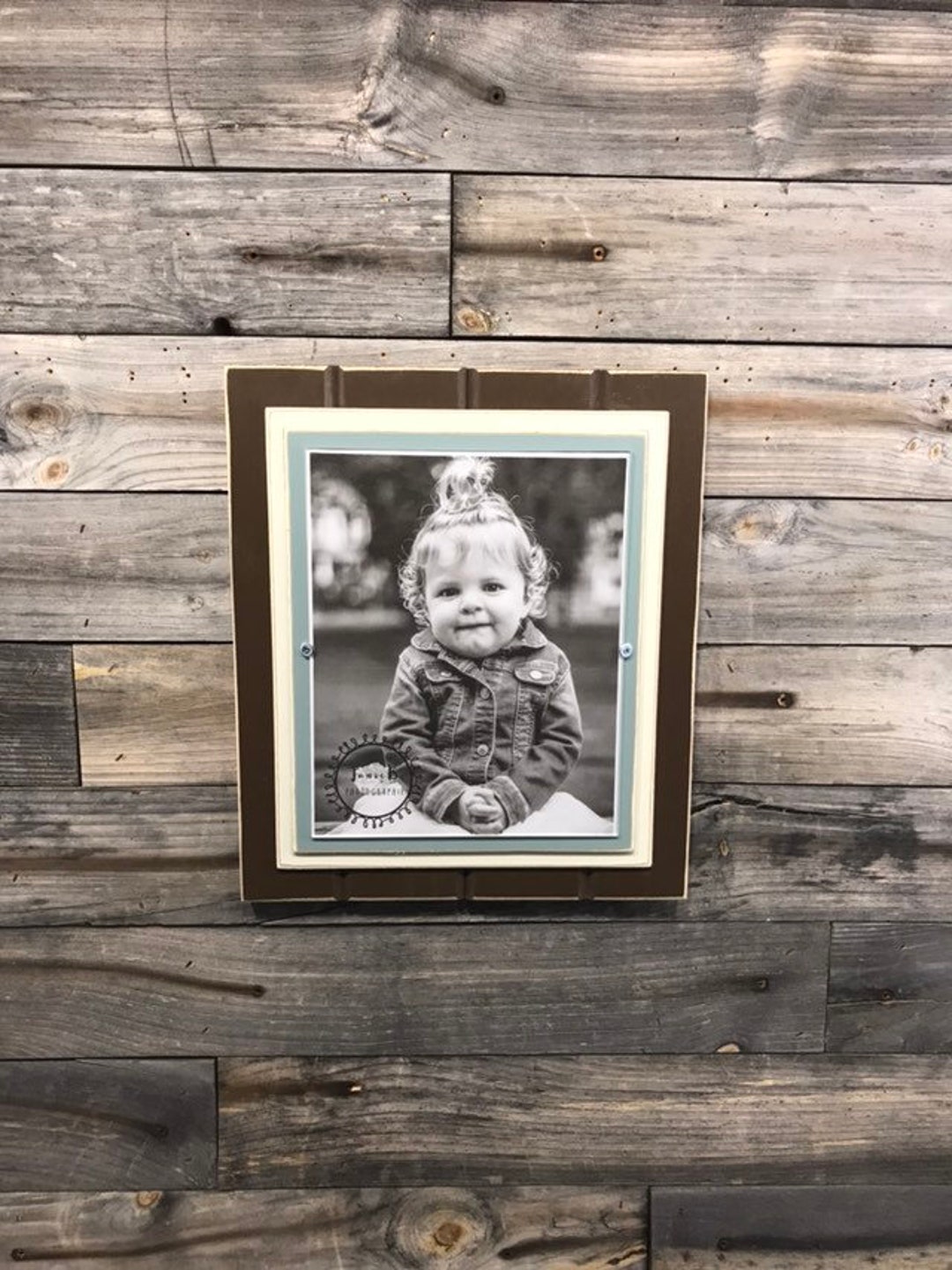 Brown, Slate Blue Ans Cream Picture Frame Holds 8x10 - Etsy