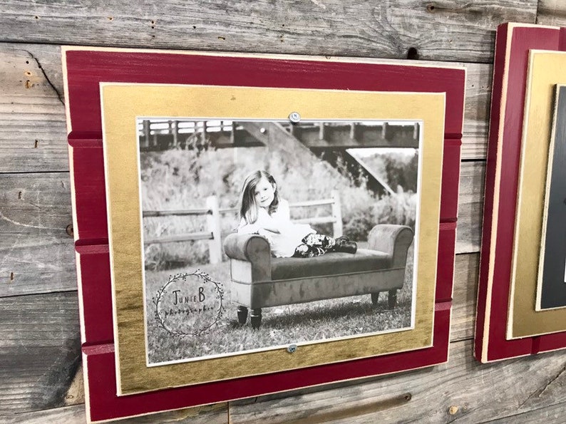 Garnet and gold picture frame holds 5x7 or | Etsy