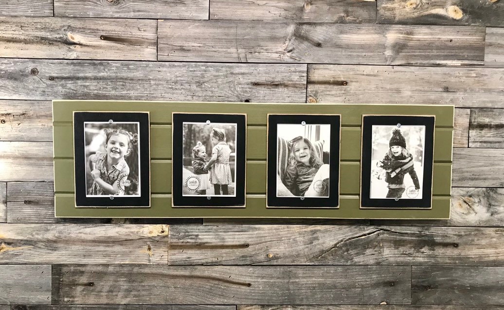 Distressed wood picture quadruple 5x7/ collage frame 4 5x7 | Etsy