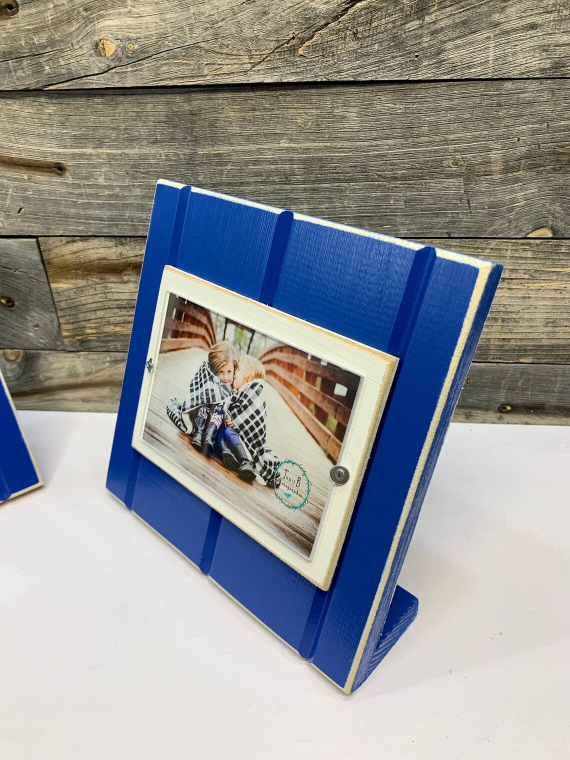 Blue and White Table Top Picture Frame Holds One 4x - Etsy