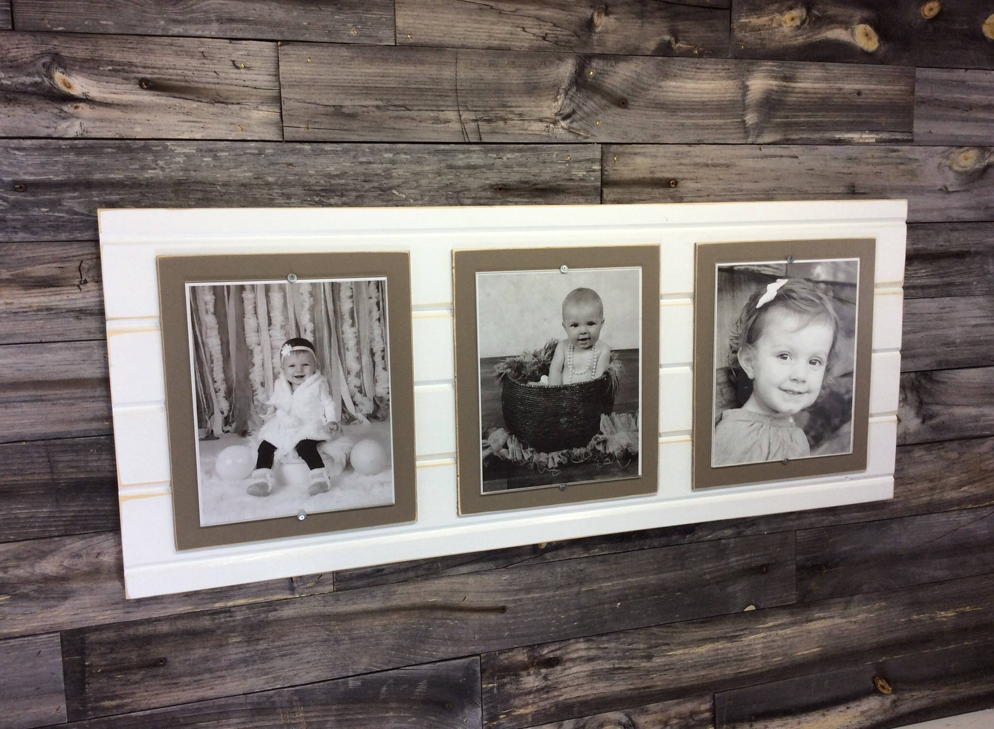 Distressed wood picture frame triple frame collage frame | Etsy