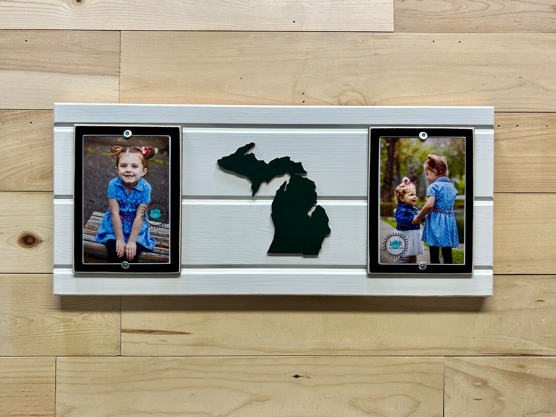 State of Michigan Picture Frame Holds 2 4"x6" Photos CUSTOMIZABLE - Etsy