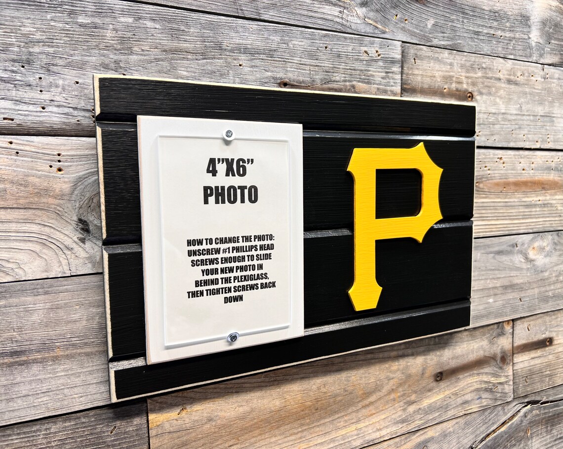 Pittsburgh Pirates Picture Frame Holds 4"x6" Photo, Decor - Etsy