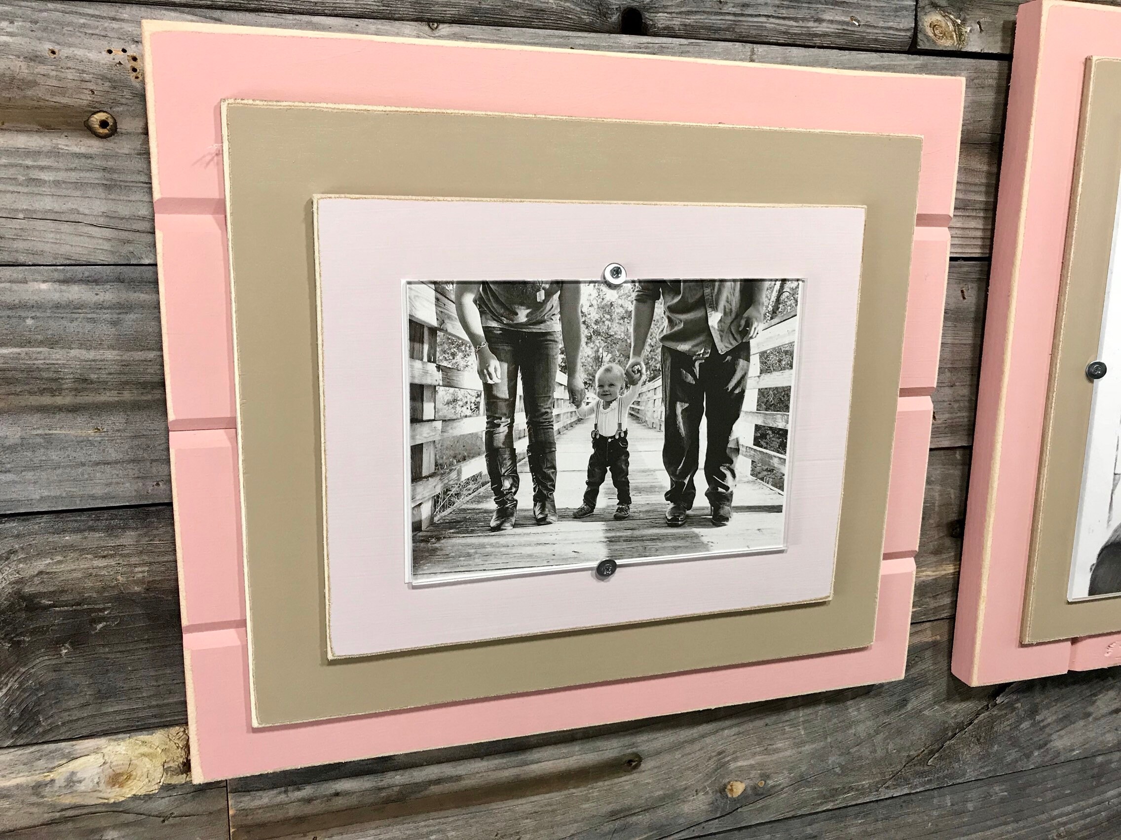 Blush Pink and Tan Picture Frame Holds 5x7 or | Etsy