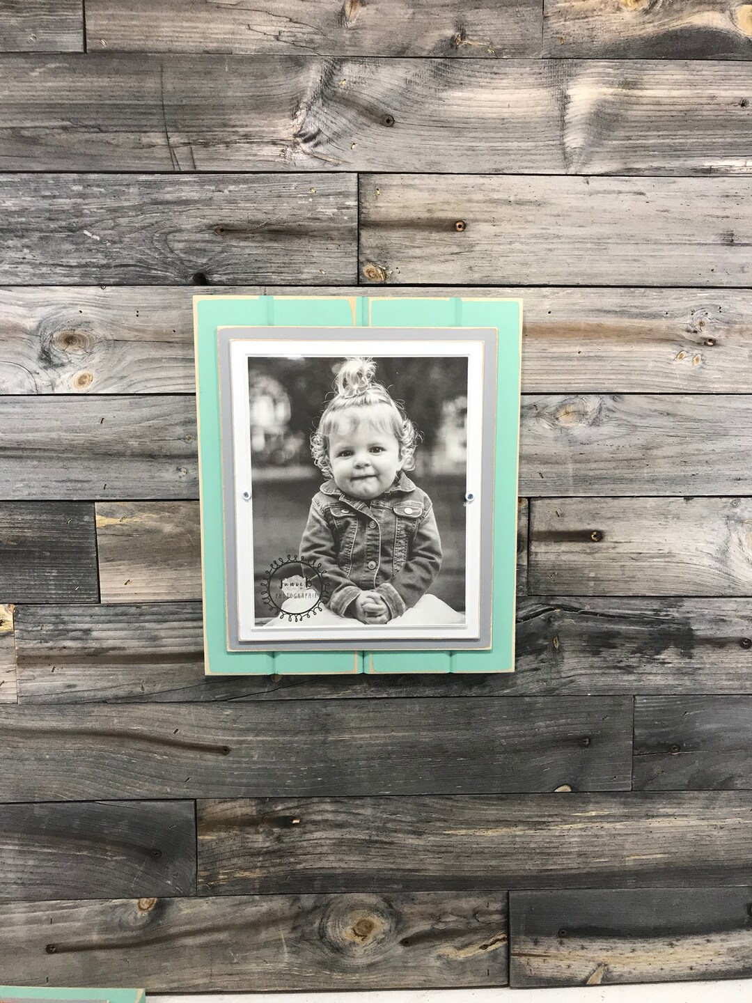 Mint Green, Light Grey and White Picture Frame Holds 8"x10" - Etsy