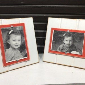 White and Red Table Top Picture Frame Holds One 4"x 6" Photo. Detroit ...