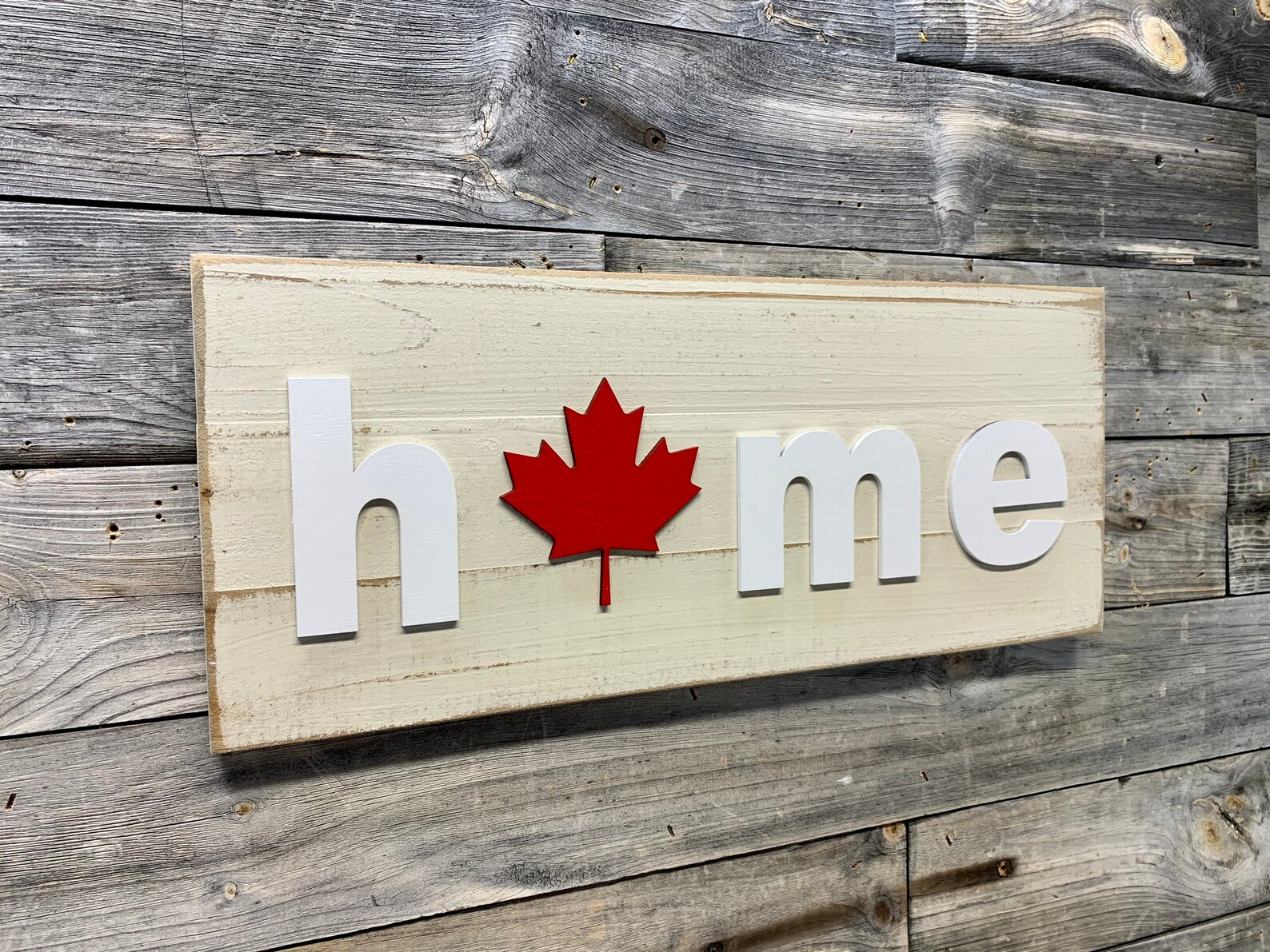 Canada HOME Plaque Sign With Canadian Maple Leaf - Etsy
