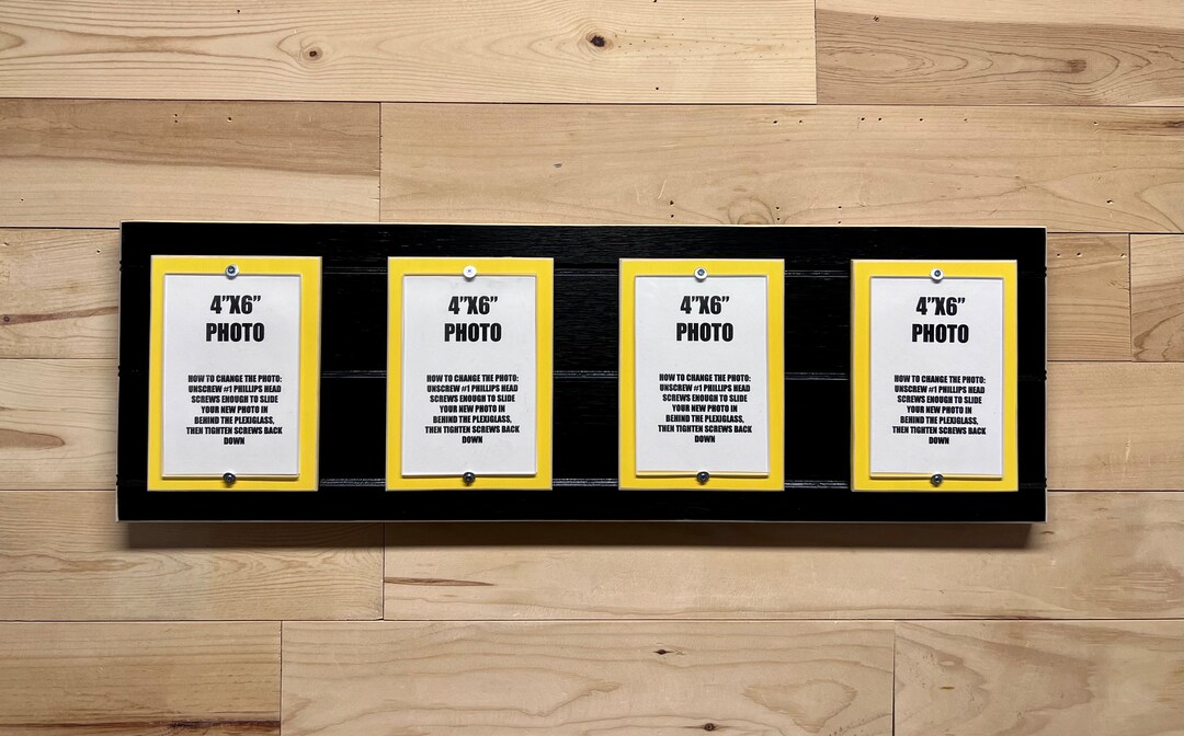 Black and Yellow Picture Frame Holds 4 4x6 Photos. Pittsburgh Steelers ...