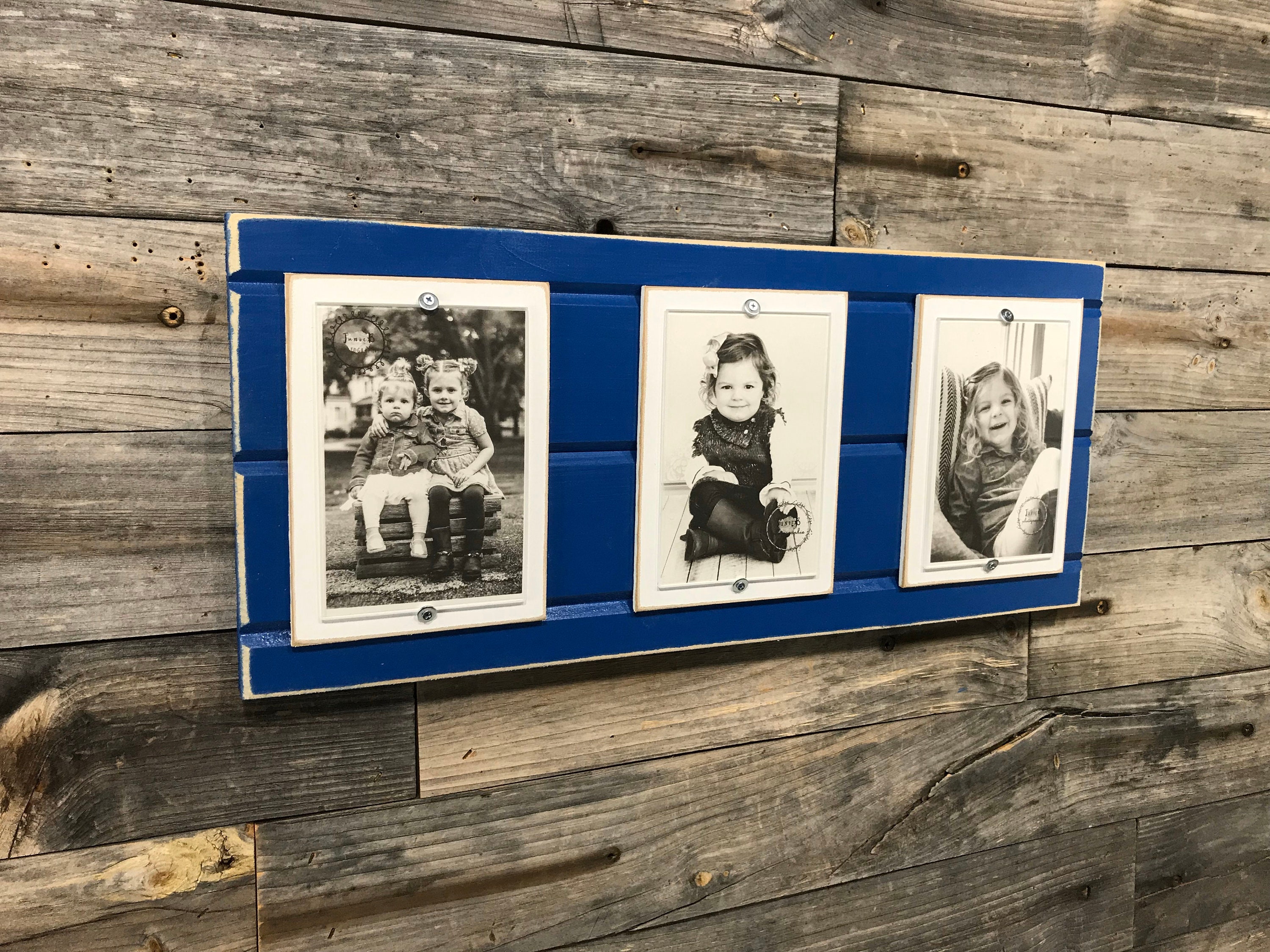 Blue and White Picture Triple Frame Holds 3 4x 6 | Etsy