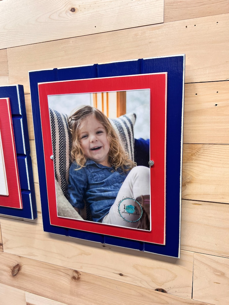 Navy Blue and Red Picture Frame Holds 5"x7" or 8"x10" Red Sox ...