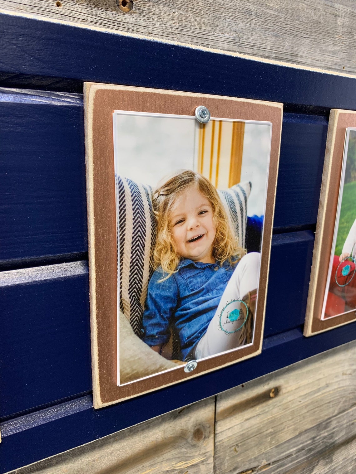 Distressed Wood Collage Picture Frame Triple 4x6 Navy Blue and - Etsy