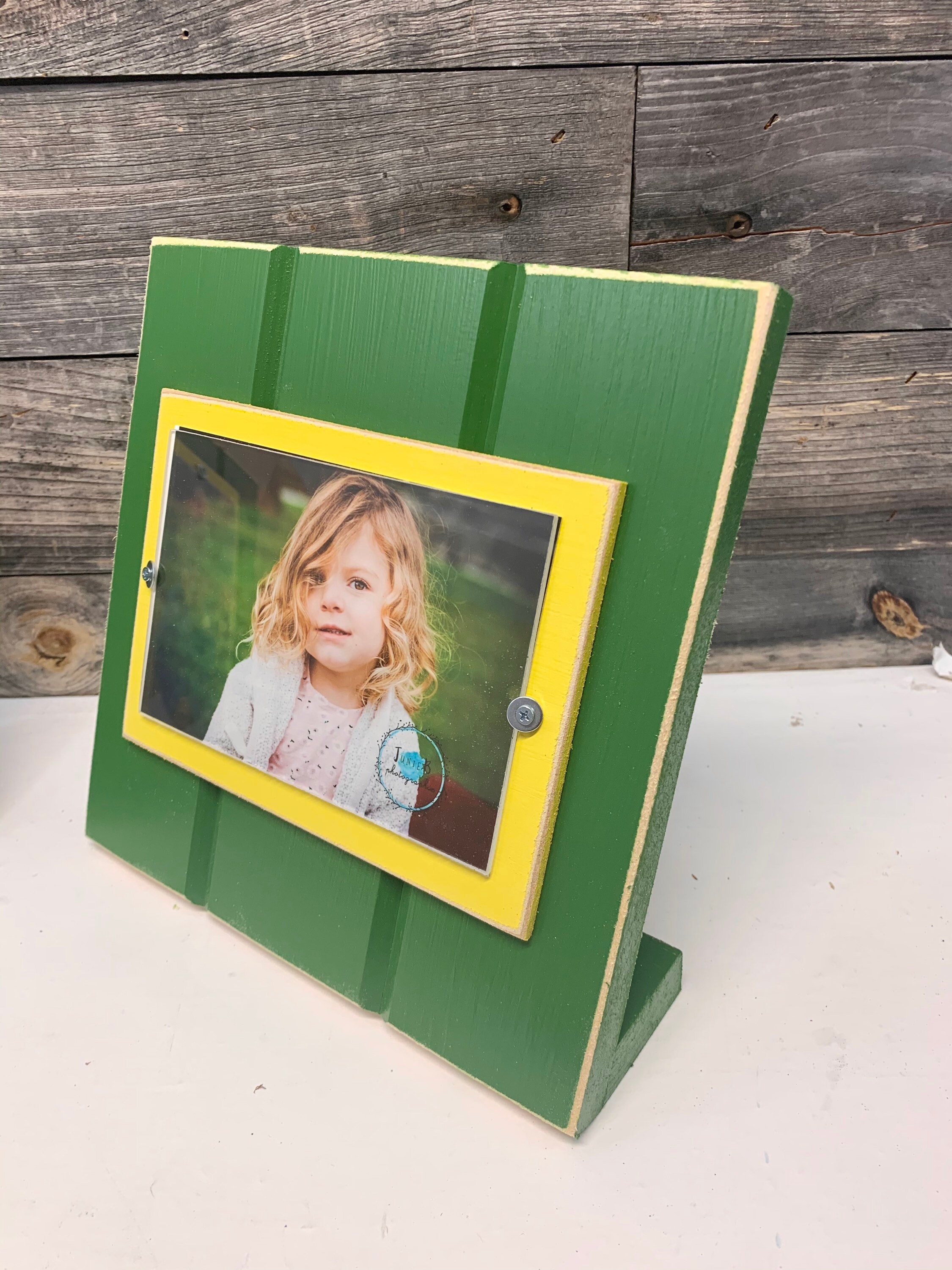 Green and Yellow Table Top Picture Frame Holds One 4x - Etsy