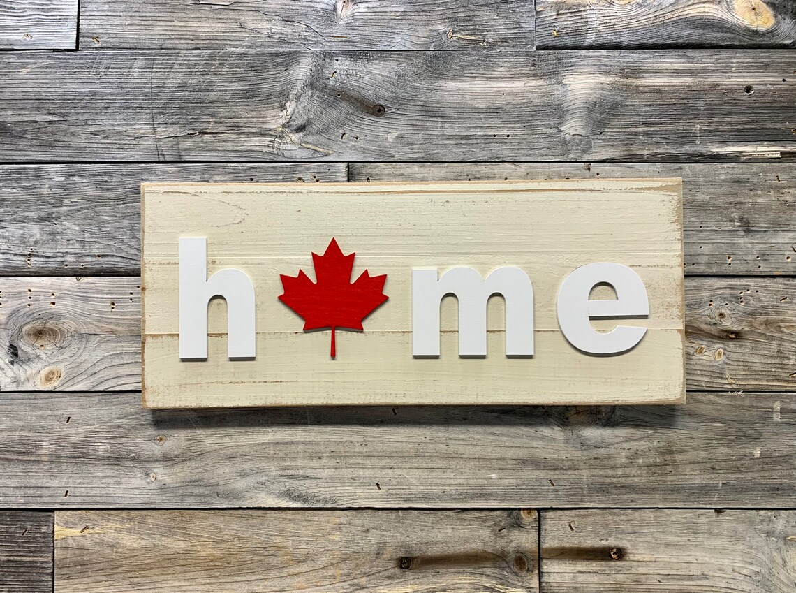 Canada HOME Plaque Sign With Canadian Maple Leaf - Etsy