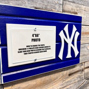 New York Yankees Picture Frame Holds 4"x6" Photo, Decor - Etsy