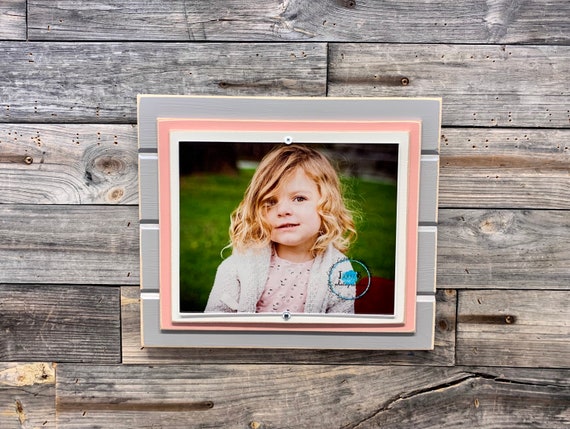 Light grey pink and white picture frame holds | Etsy