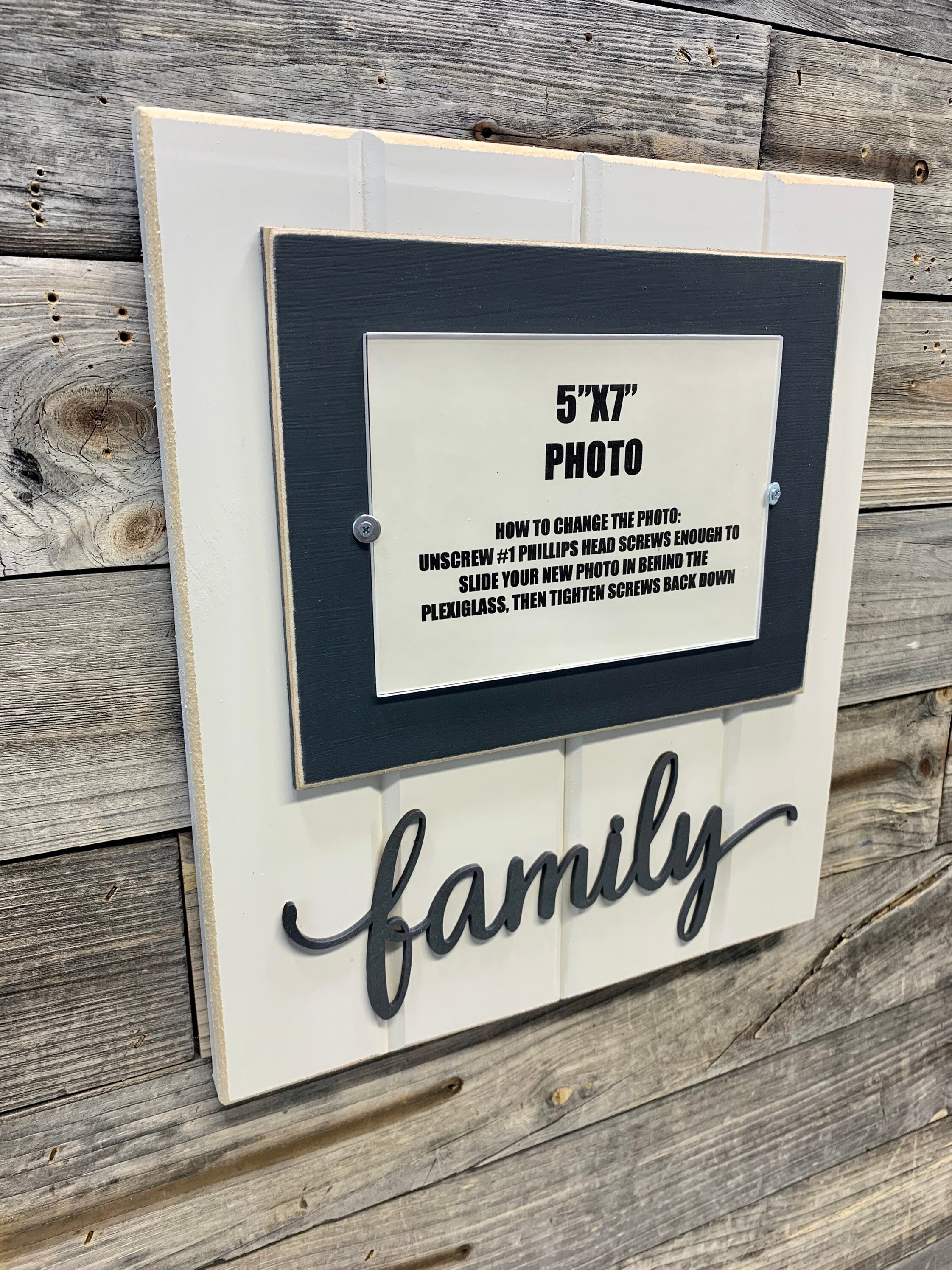 Distressed Wood Picture Frame 5X7 FAMILY | Etsy