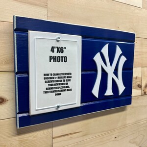 New York Yankees Picture Frame Holds 4"x6" Photo, Decor - Etsy