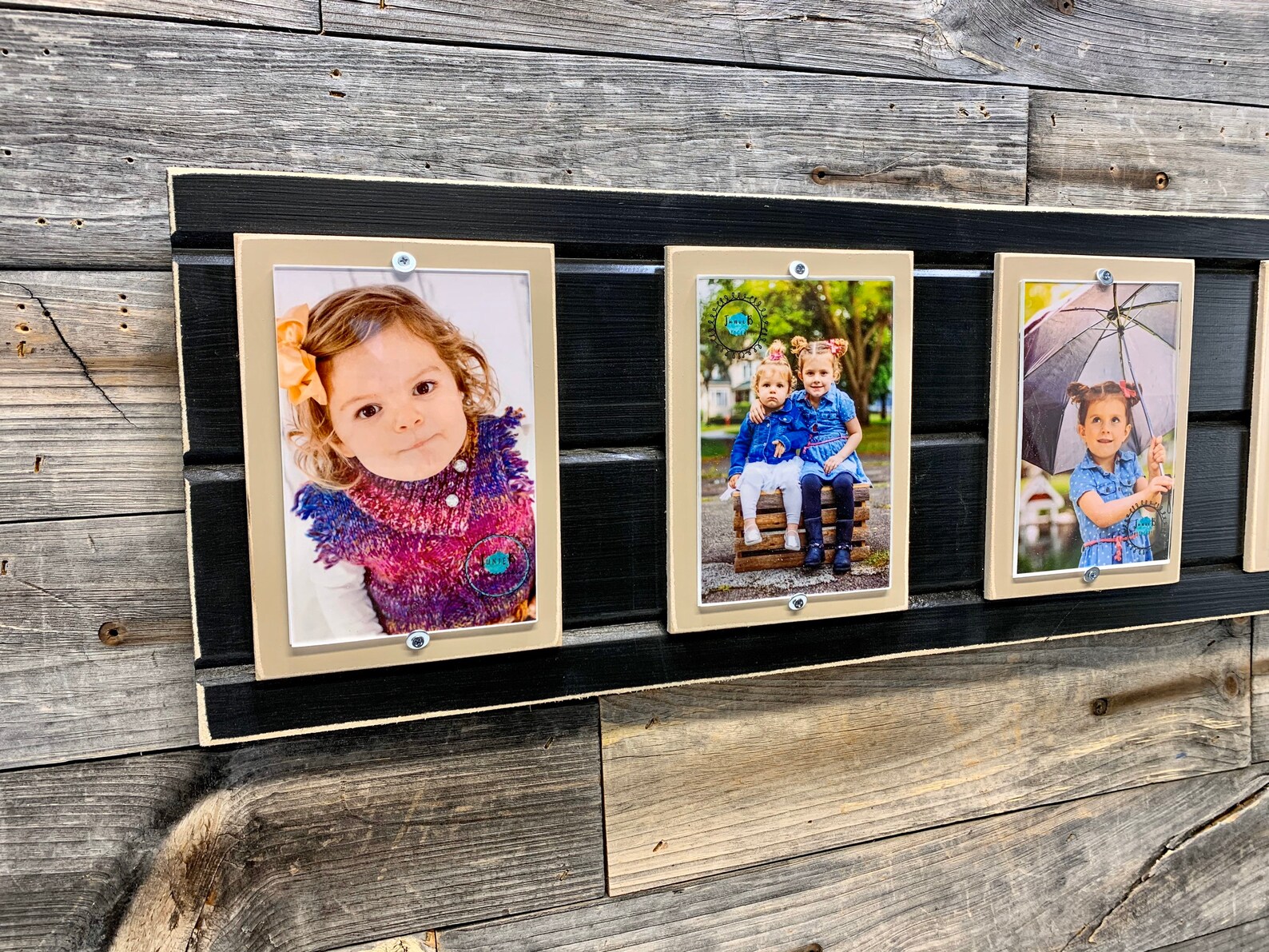Distressed Wood Picture Frame Quadruple 4x6, Holds 4 4x6 Photos ...
