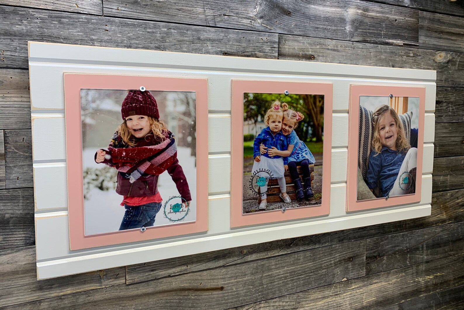 Distressed wood picture frame triple frame collage frame | Etsy