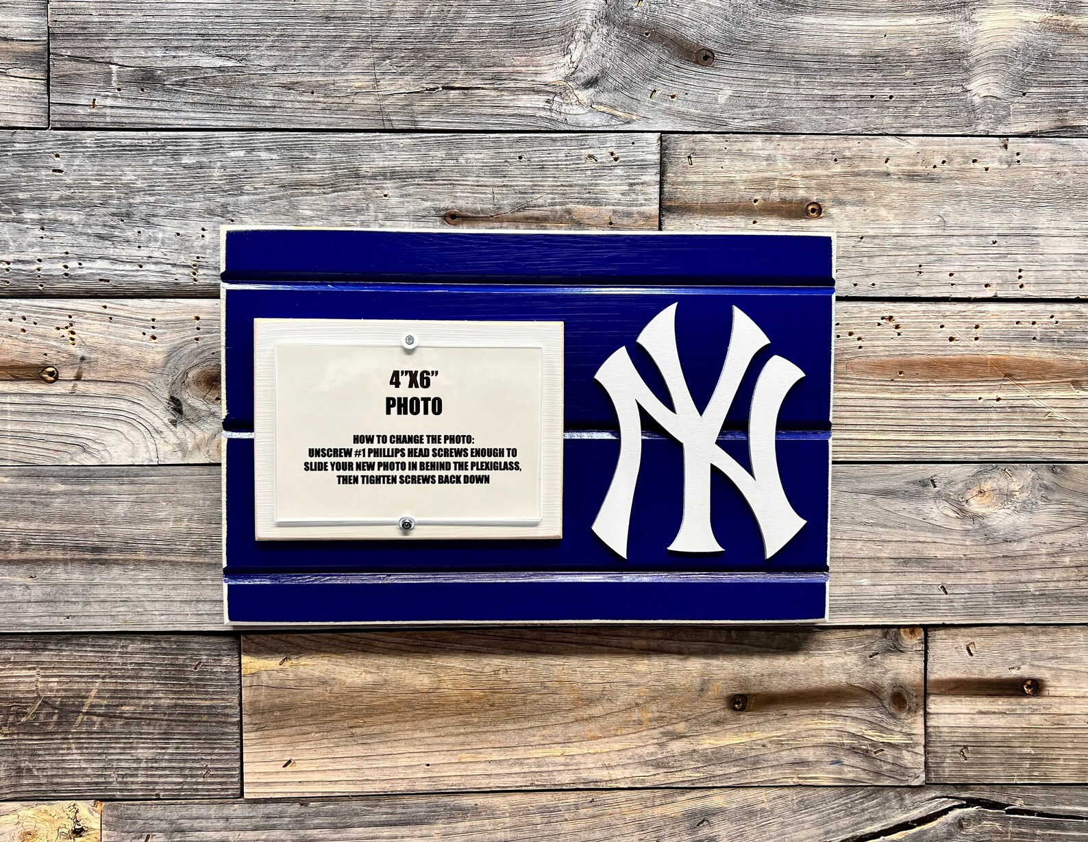 New York Yankees Picture Frame Holds 4"x6" Photo, Decor - Etsy