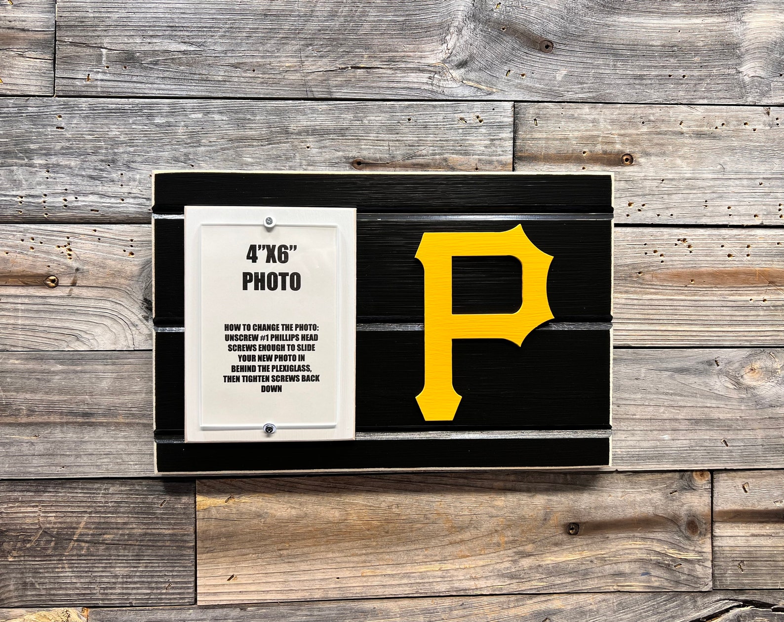 Pittsburgh Pirates Picture Frame Holds 4"x6" Photo, Decor - Etsy