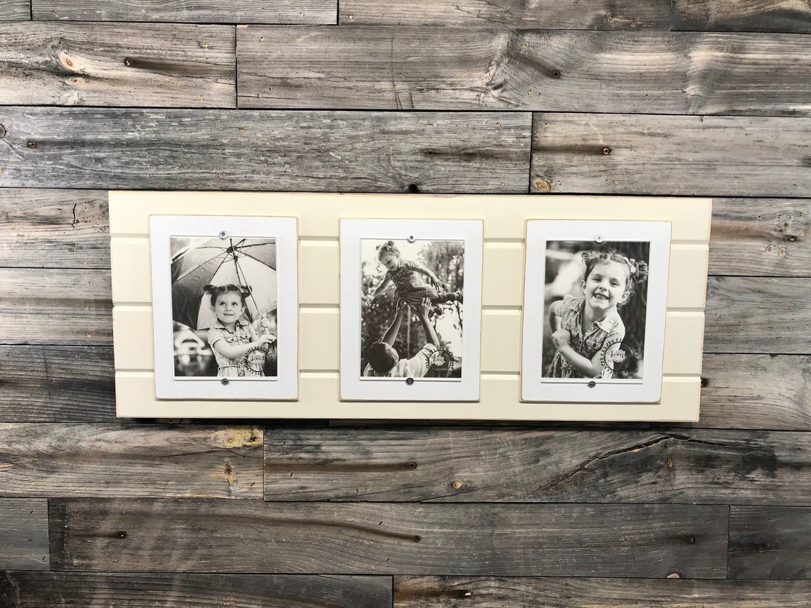 Distressed Wood Picture Frame Triple 5x7 Holds 3 5X7 Photos - Etsy