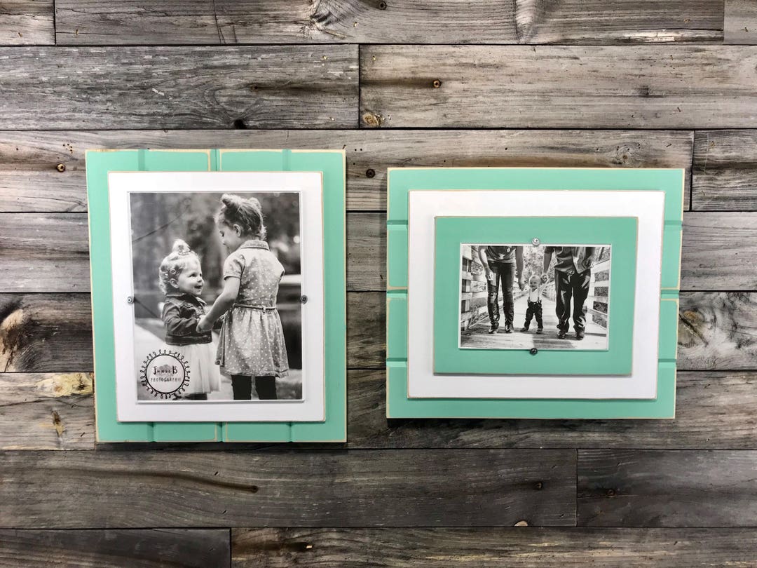 Mint Green and White Picture Frame Holds 5"x7" or 8"x10" - Etsy