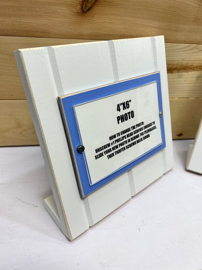 Blue and White Table Top Picture Frame Holds One 4x - Etsy