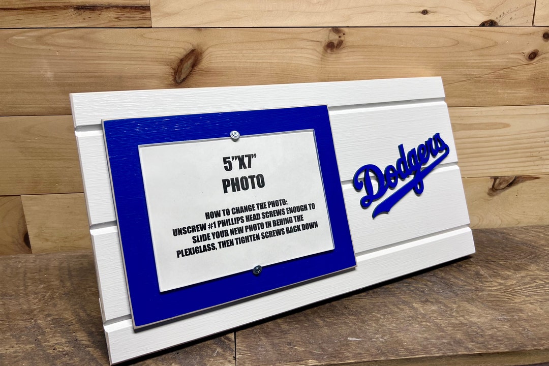 LA Dodgers Picture Frame Holds 5"x7" Photo, Decor Desktop Stand Alone ...
