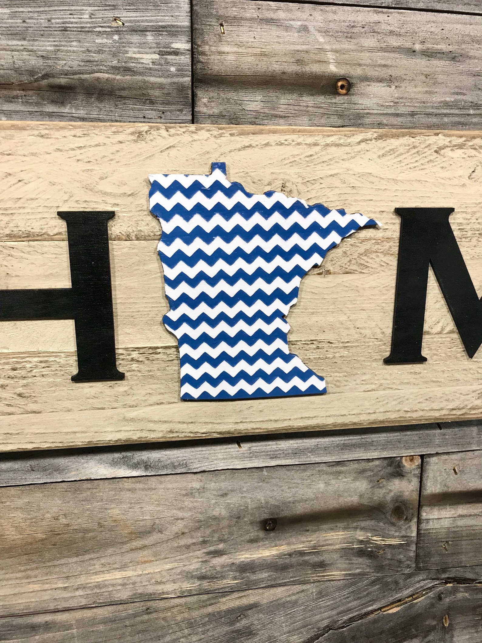 Minnesota HOME Plaque, Sign With Chevron CUSTOMIZABLE - Etsy