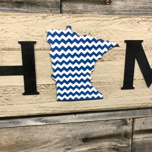 Minnesota HOME Plaque, Sign With Chevron CUSTOMIZABLE - Etsy