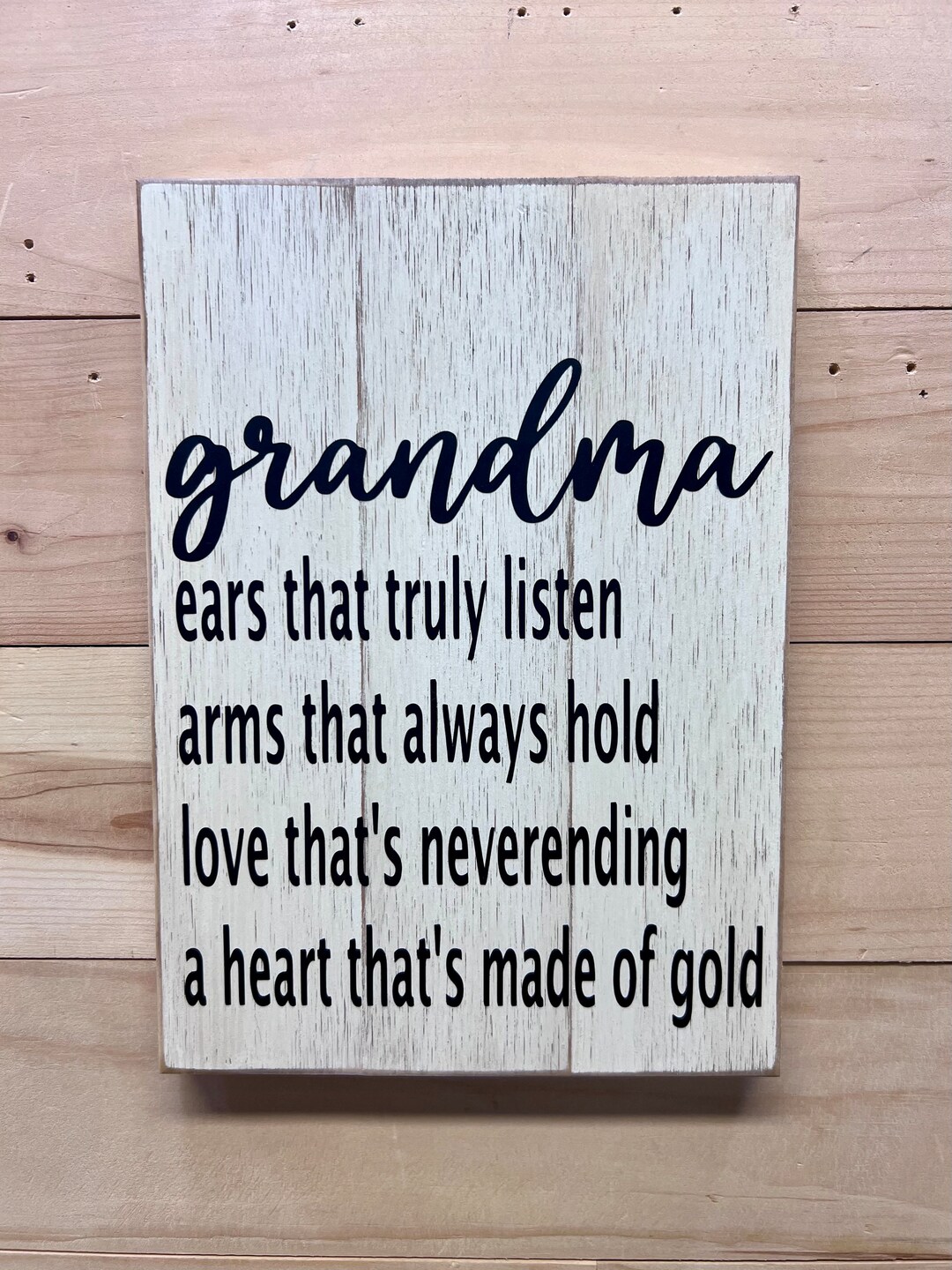 Grandma Ears That Truly Listen Heart of Gold Sign - Etsy
