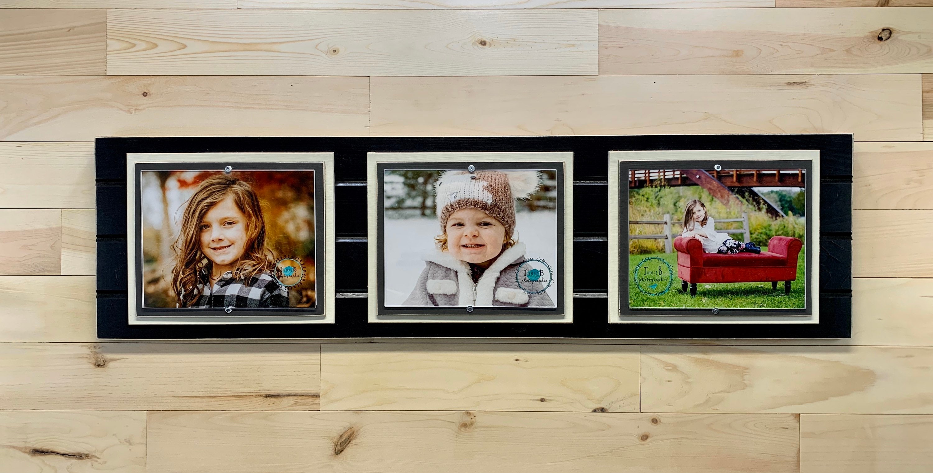 Distressed wood picture frame triple 8x10 double mat | Etsy