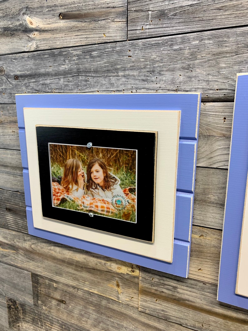 Blue and White Picture Frame Holds 5x7 or - Etsy