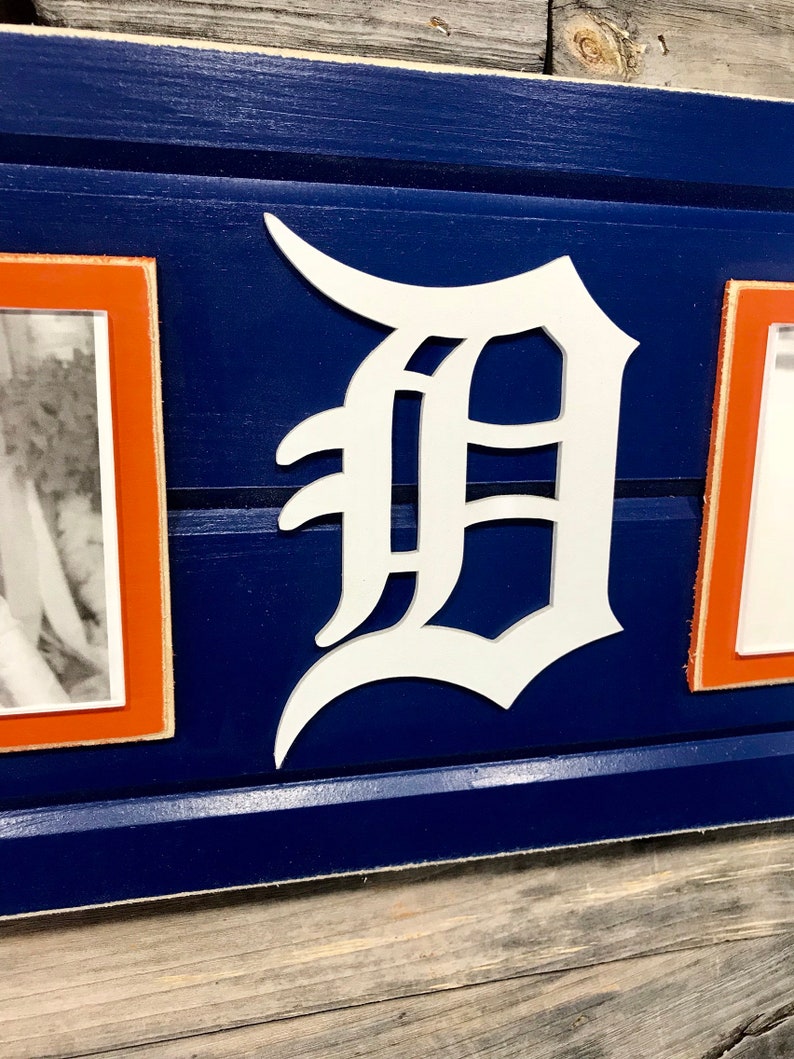 Detroit Tigers old english D picture frame holds 2 | Etsy