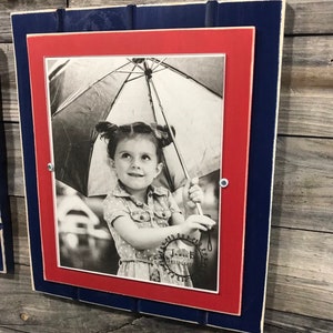Navy blue and Red picture frame holds 5x7 or | Etsy