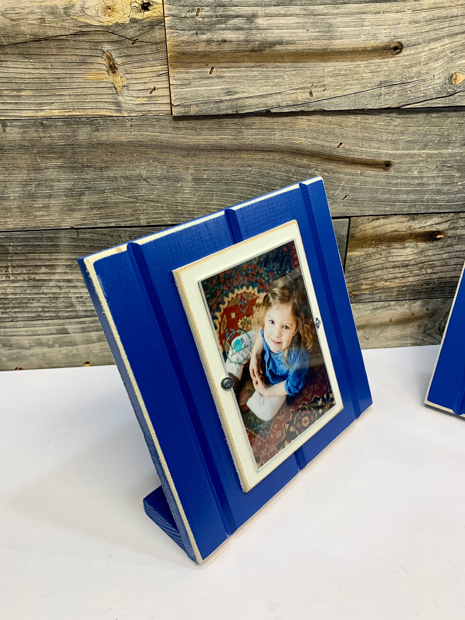 Blue and White Table Top Picture Frame Holds One 4x - Etsy