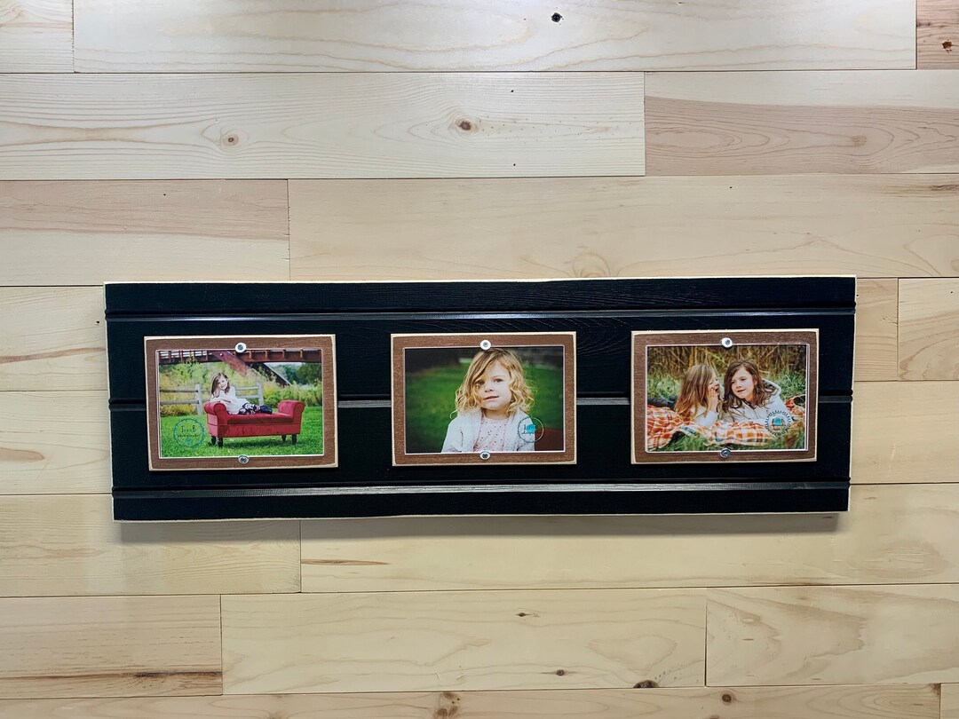Distressed Wood Collage Picture Frame Triple 4x6 Black and Copper - Etsy