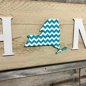 New York HOME Plaque, Sign With Chevron CUSTOMIZABLE - Etsy
