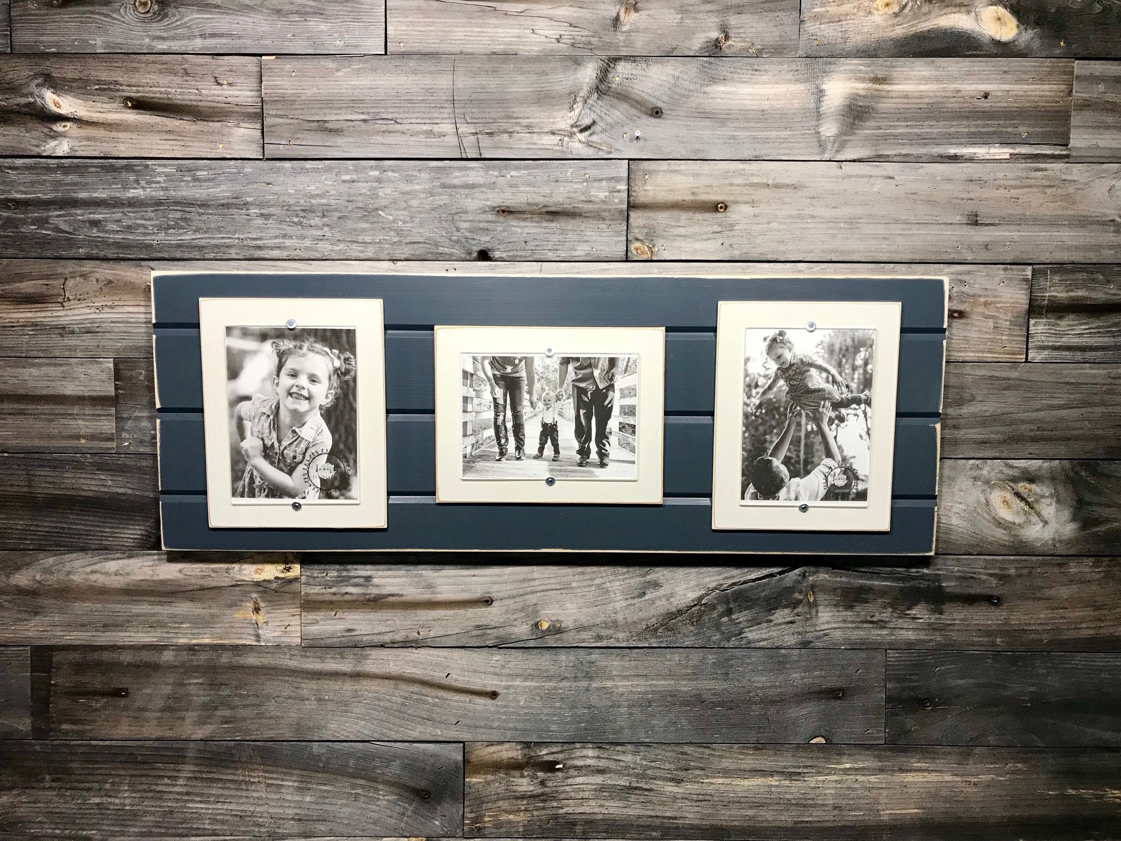 Distressed Wood Picture Frame Triple 5x7 - Etsy