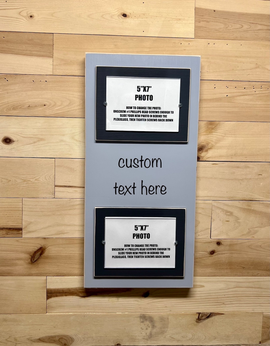Customizable Custom Text Quote Wood Picture Frame Holds 2 5x7 Photos - Etsy