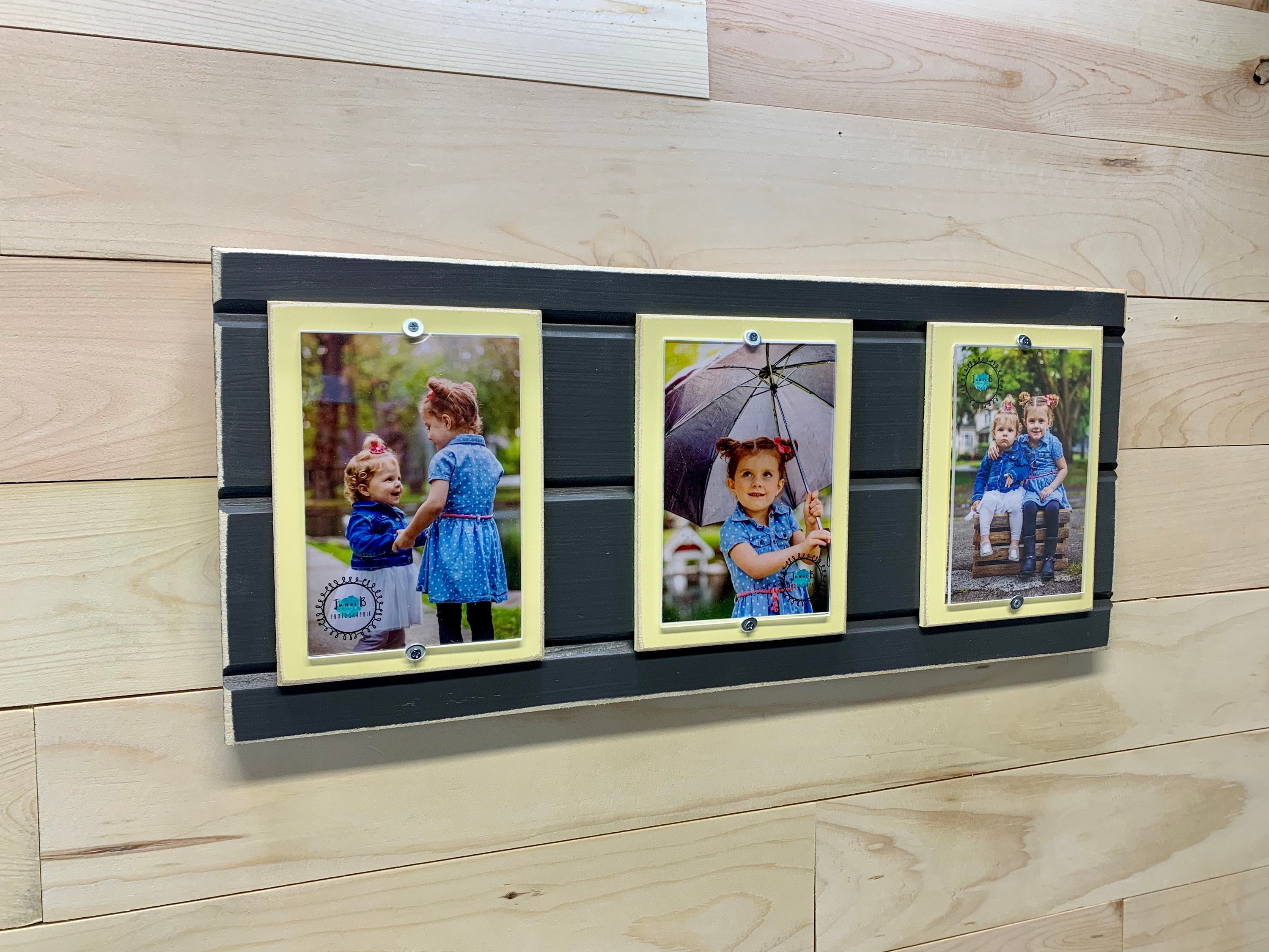 Distressed Wood Collage Picture Frame Triple 4x6 Dark Gray and | Etsy